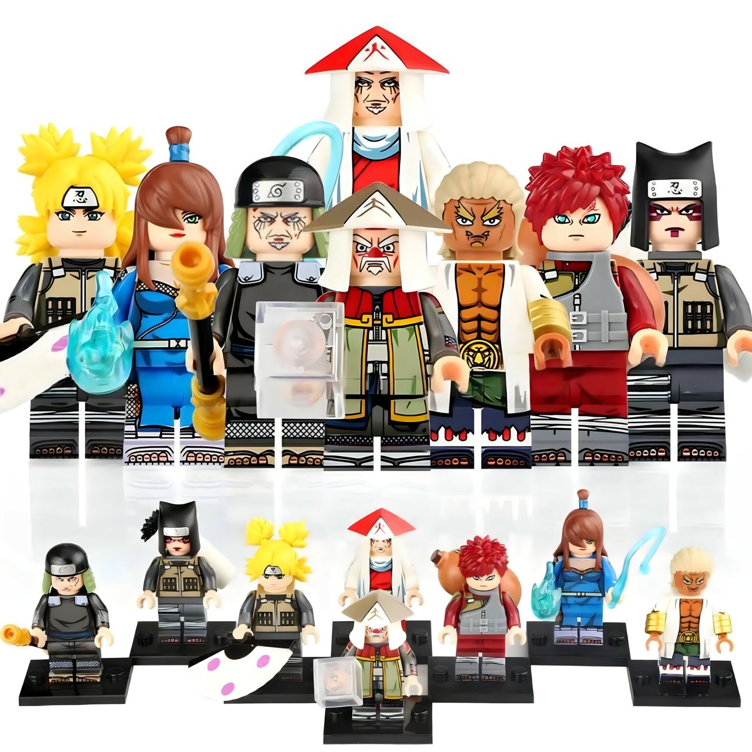 8pcs Naruto the Five Kage Raikage Gaara Temari Kankuro Minifigures Set ...