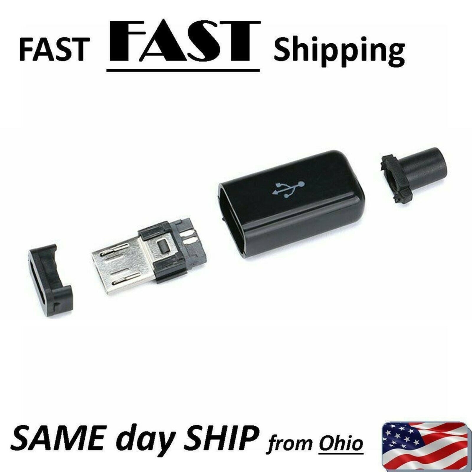 Micro USB 5Pin Male Plug Connector Welding Data OTG Line Replacement ...