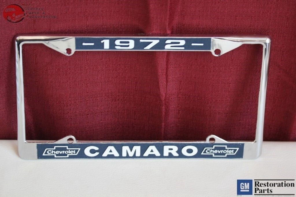 1972 Chevy Camaro GM Licensed Front Rear License Plate Holder Retainer ...