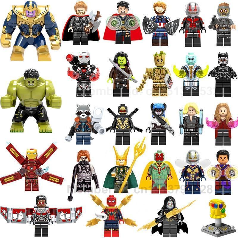 27pcs Avengers Infinity War Minifigures Thanos Gauntlet Hulk Loki ...