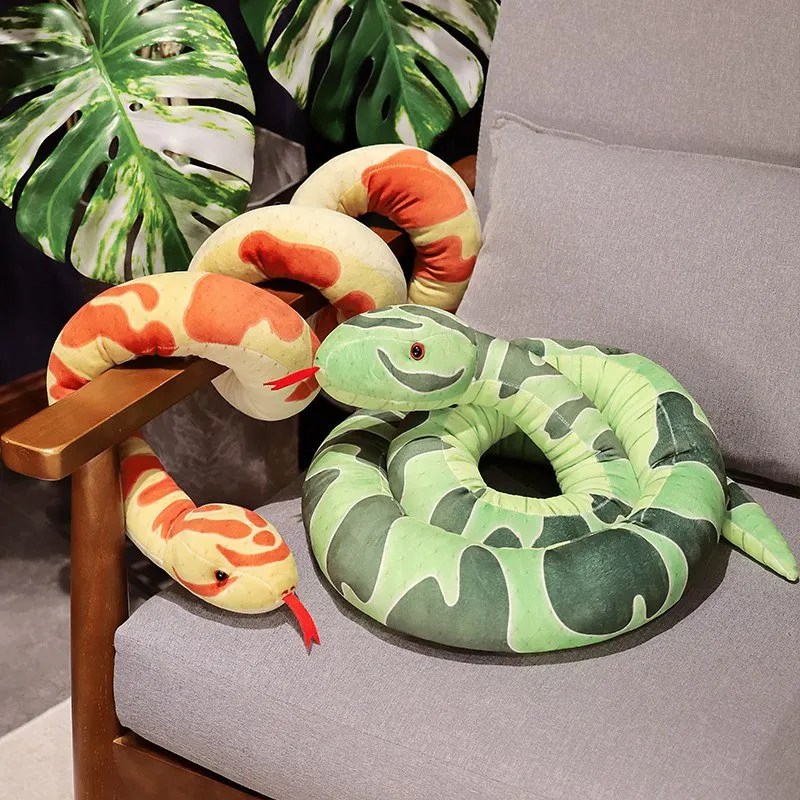 110 cm Giant Snakes Plush Simulation Long Golden Python Stuffed Snake ...
