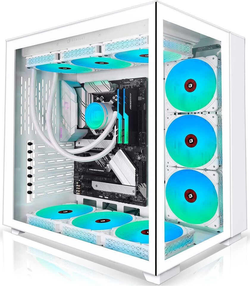 KEDIERS PC Case - ATX Tower Tempered Glass Gaming Computer Case C590 W ...