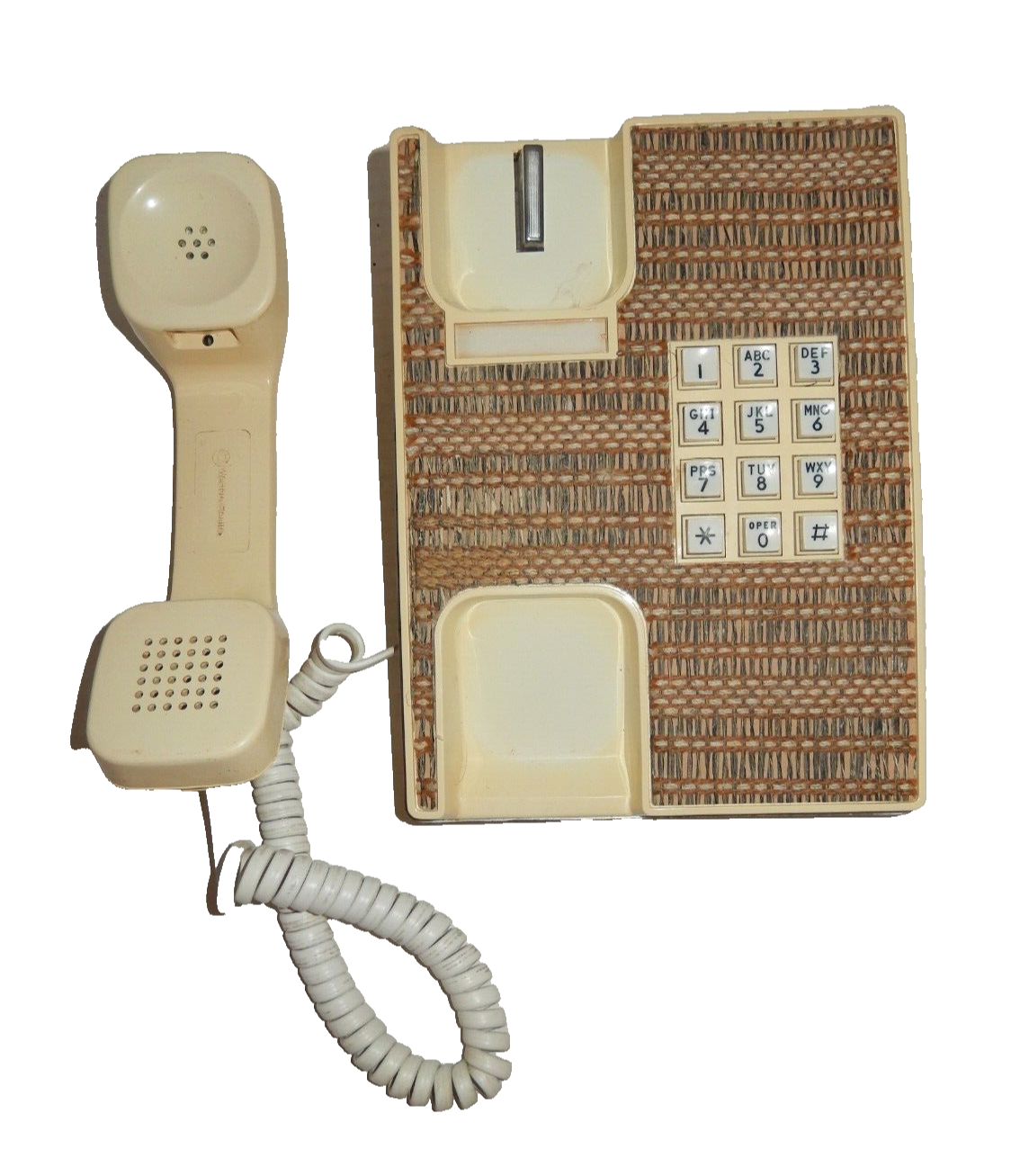 Rare Vintage Western Electric Rattan Weave Push Button Desk Phone Prop ...