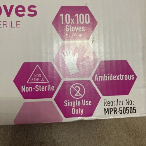 MedPride Powder-Free Nitrile Exam Gloves, Large 10 PACKS OF 100 - Disposable Gloves