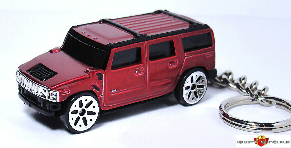 RARE! KEY CHAIN RED METALLIC & BLACK HUMMER H2 HUMVEE 4X4 CUSTOM ...
