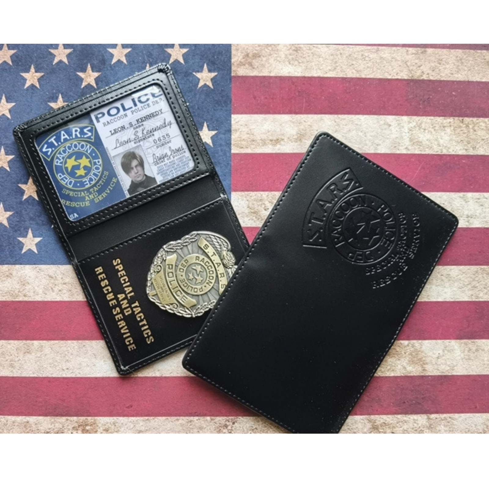 Resident Evil ID card & Leather wallet Set,100% accurate,Metal Badge ...