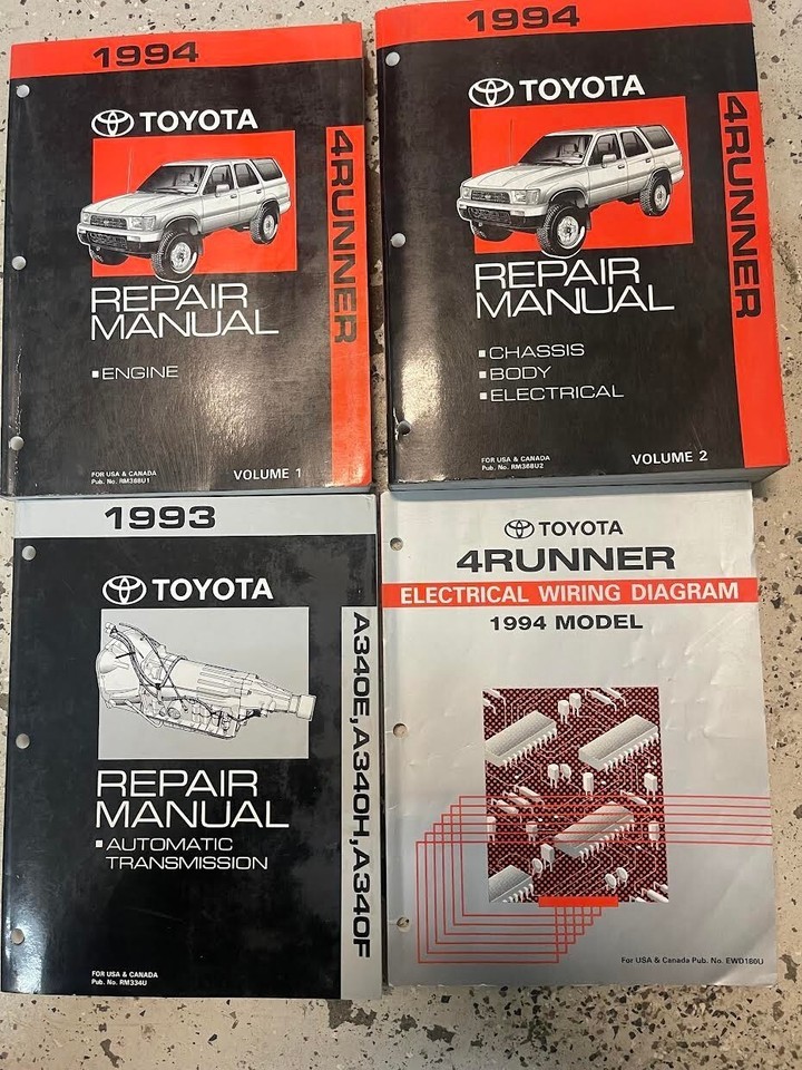 1994 Toyota 4RUNNER 4 RUNNER Service Shop Repair Manual Set W EWD ...