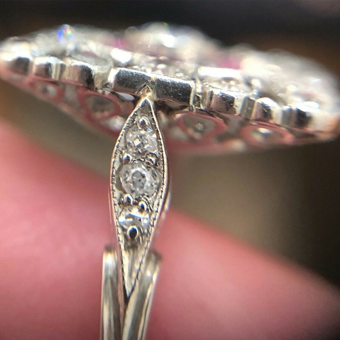 Bezel Set Filigree Ring, Floral Inspire Wedding Ring, Art deco ...