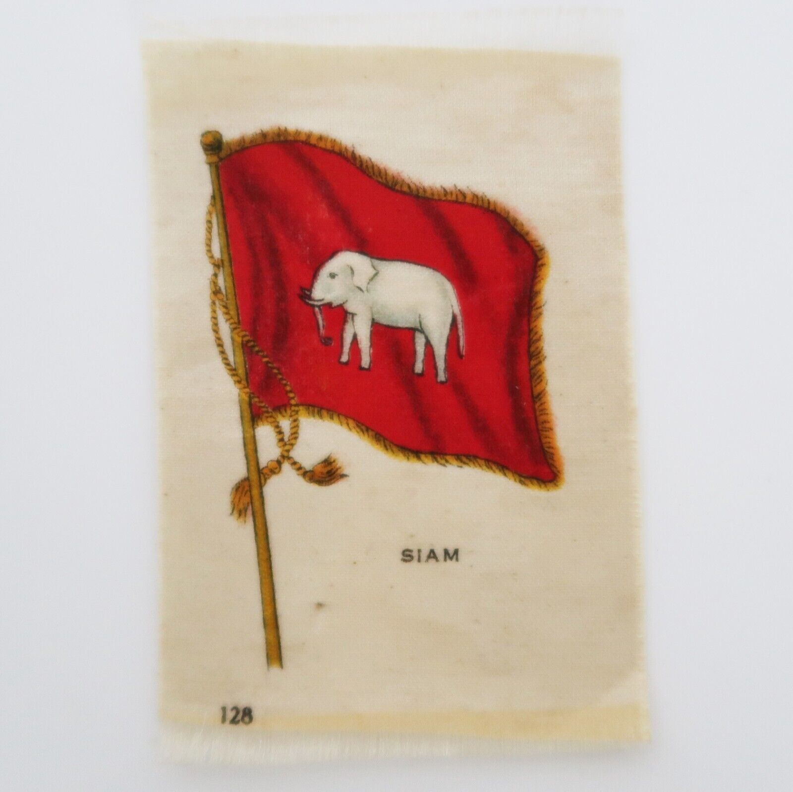 1910's Tobacco Silk Flag of Siam # 128 in Series - Felts & Silks