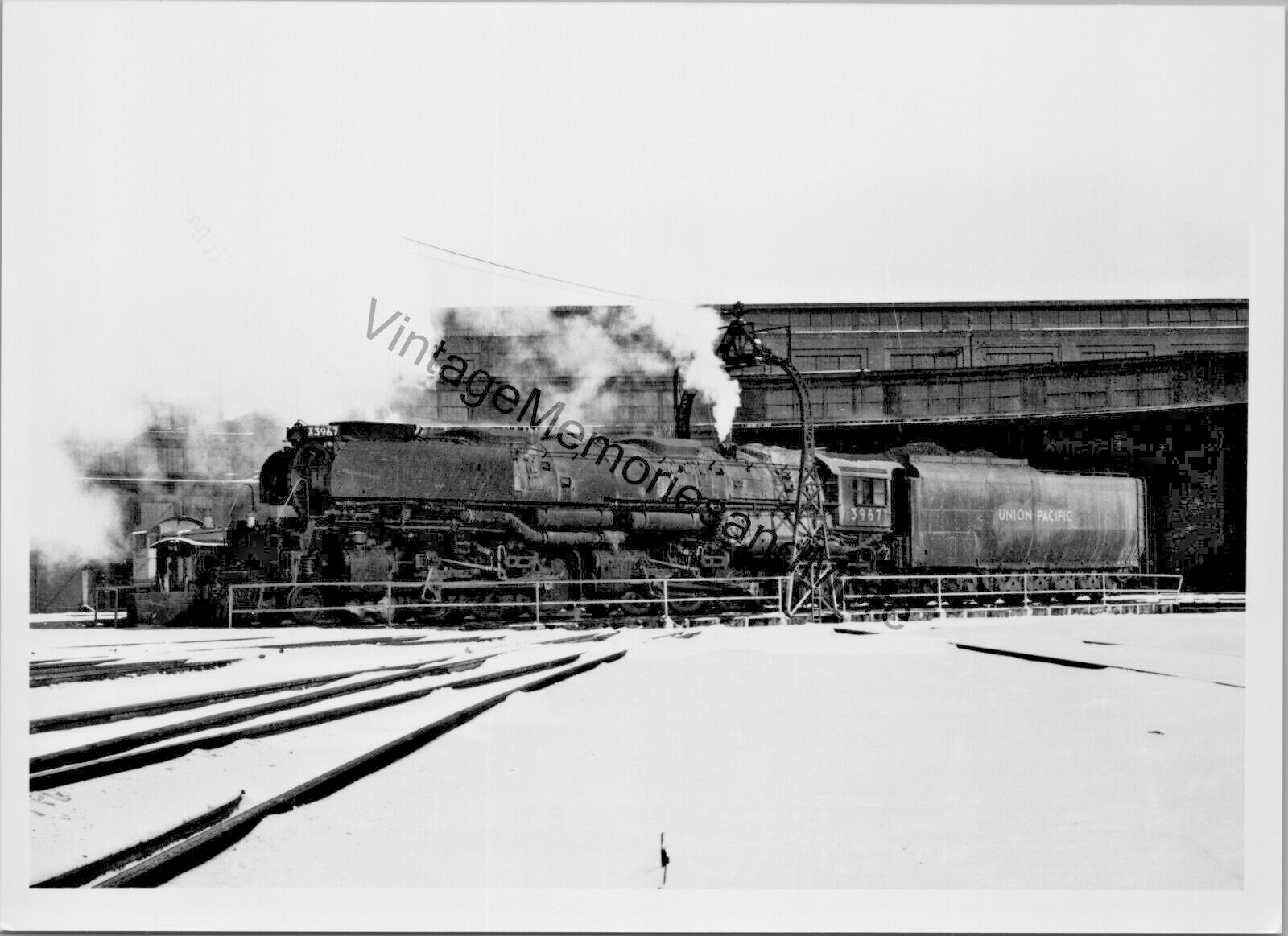 Vintage Union Pacific Railroad 3967 Steam Locomotive 5" x 7" Real Photo ...