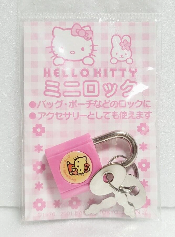 Hello Kitty Mini lock Padlock Key SANRIO Retro Rare Pink 2001 - Other ...