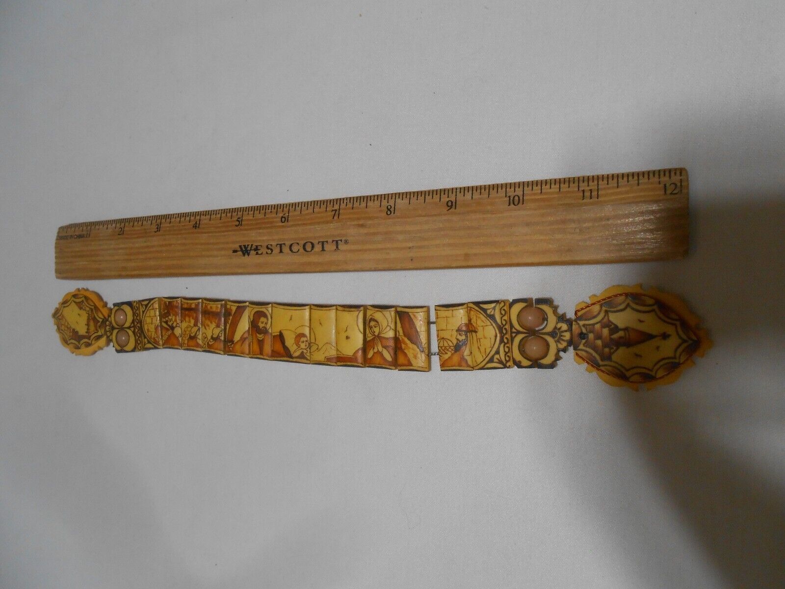 Vintage Tzbex HTF Wooden Rosary Book Marker Jesus Mary Joseph Last ...