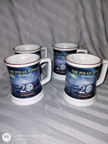 Set of (4) The Polar Express Train Ride 20th Anniversary "Believe" Mugs ...