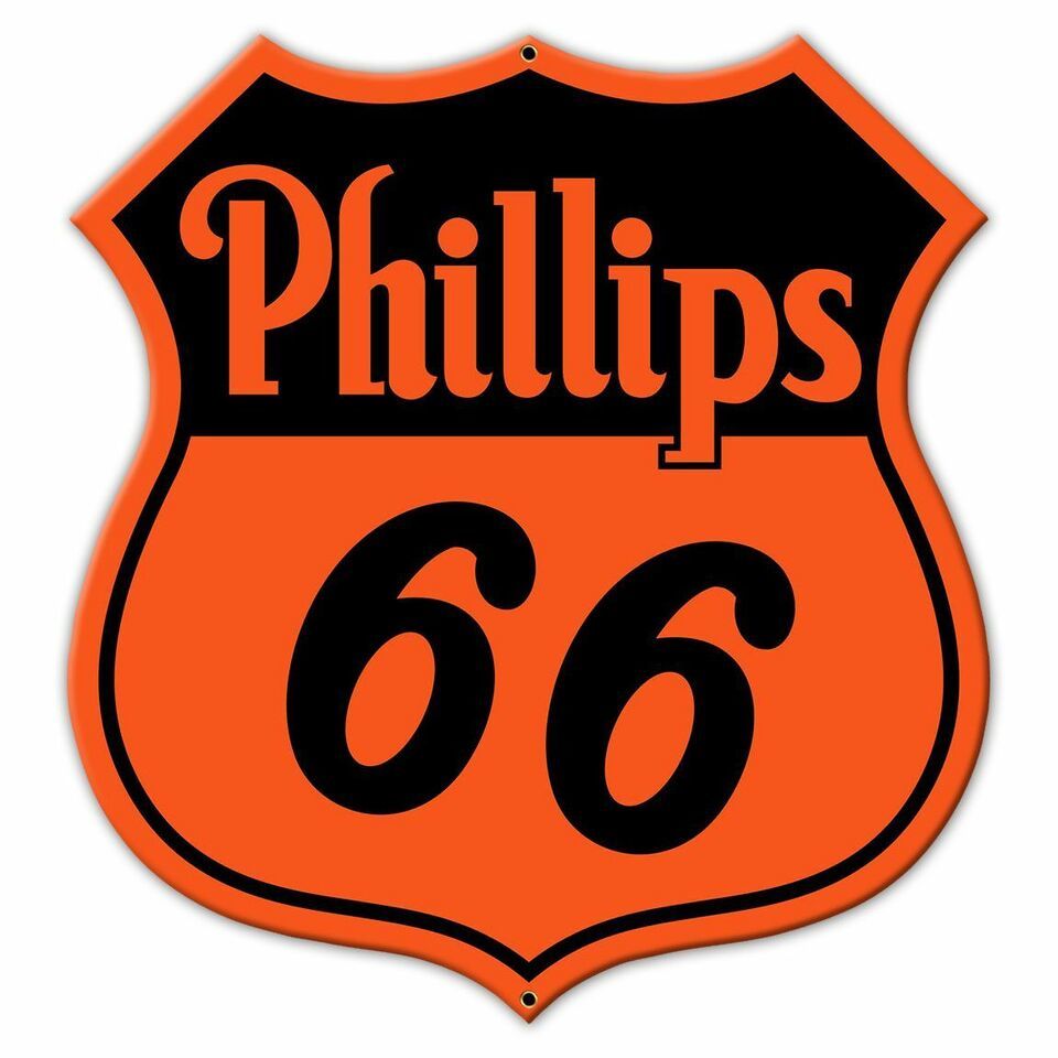 Phillips 66 Plasma Cut Shield Metal Sign - Gas & Oil