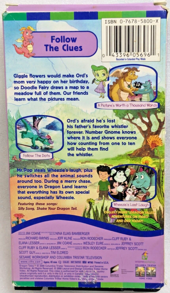 Dragon Tales Follow The Clues 3 Episodes (VHS, 2000) - VHS Tapes
