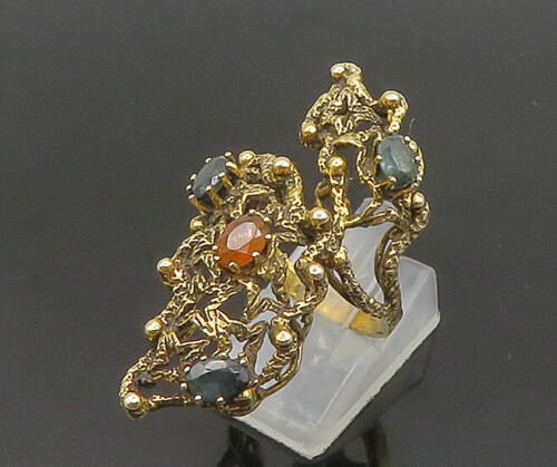 Authenticity Guarantee 14K GOLD - Vintage Multi-Color Sapphire ...