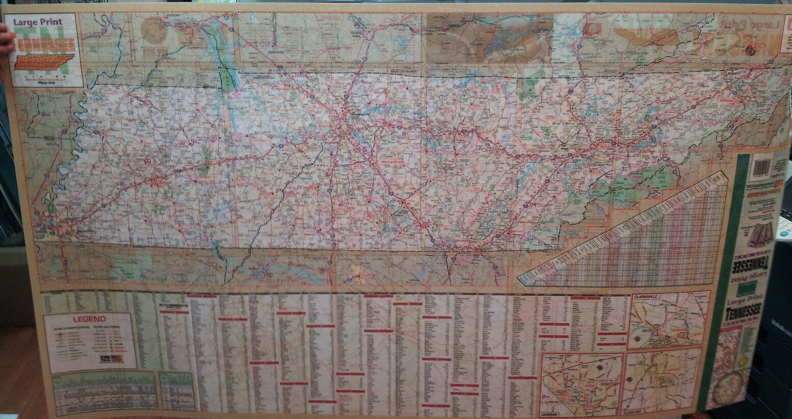 Tennessee State Highway Laminated Wall Map - Maps & Atlases