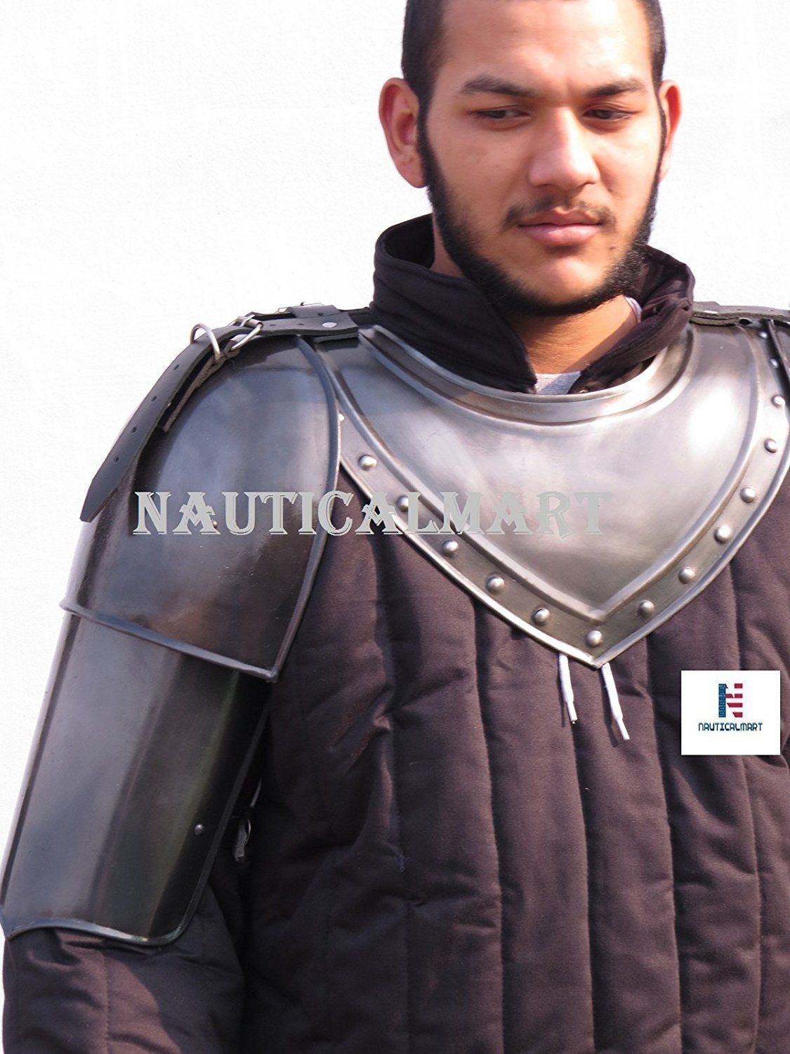 NauticalMart Medieval Shoulders Armour Steel Pauldrons Gorget Replica ...