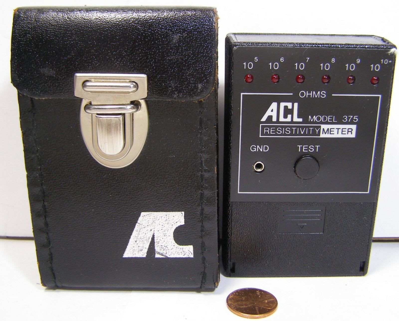 ACL MODEL: 375 RESISTIVITY METER W/LEATHER BELT CLIP HOLDER 9V NOT ...