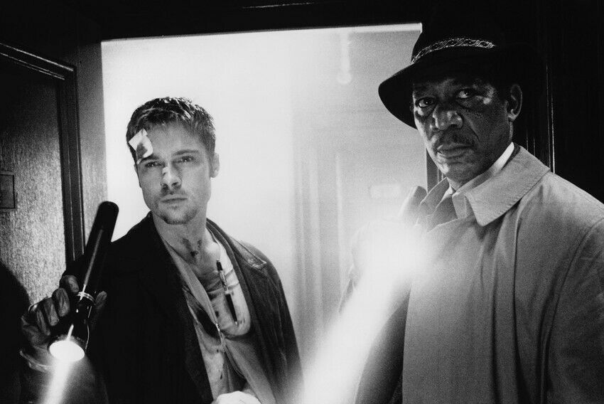 SE7EN BRAD PITT MORGAN FREEMAN SHINING TORCH 24X36 POSTER ...