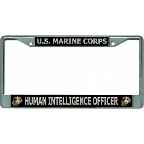 usmc marine corps human intelligence officer logo chrome license plate ...