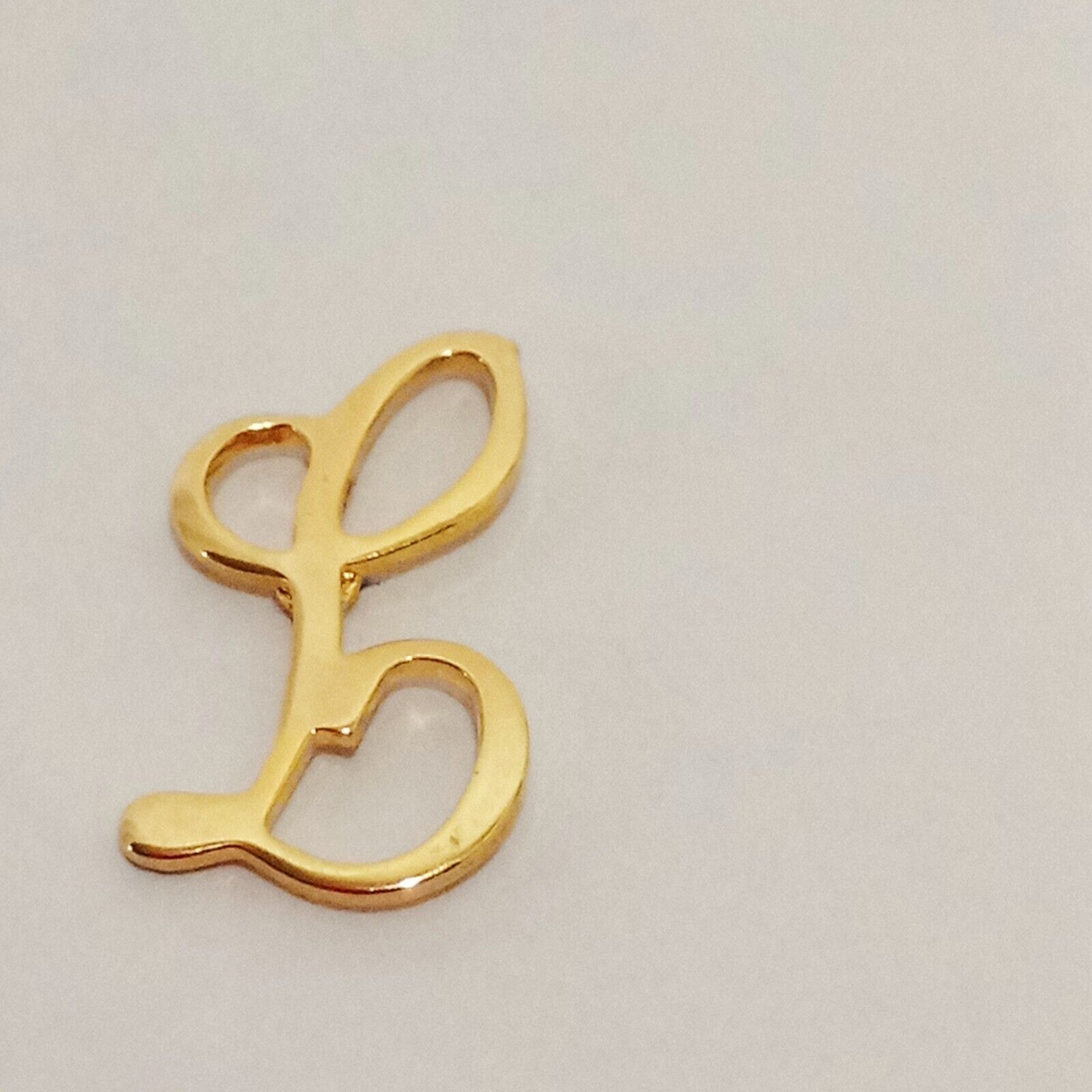 Cursive Letter L Lapel Hat Pin Gold Tone Vintage 1/2" Open Loops Metal ...