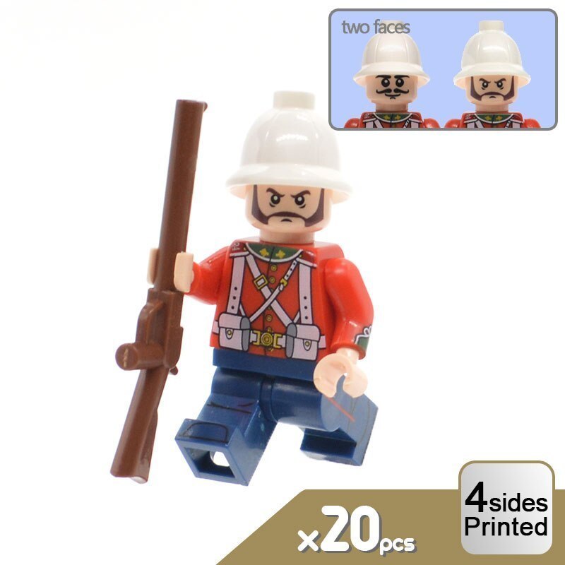 20pcs/set British Empire Army Soldiers The Anglo-Zulu War Minifigures ...