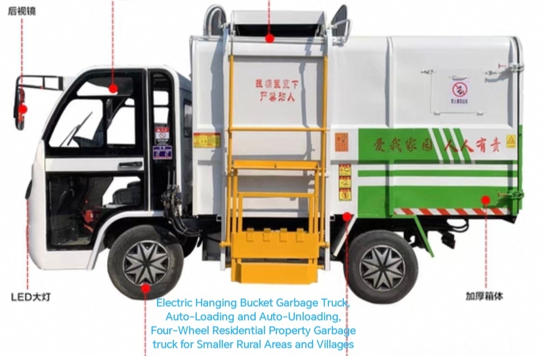 Electric Hanging Bucket Garbage Truck, Auto-Loading and Auto-Unloading ...