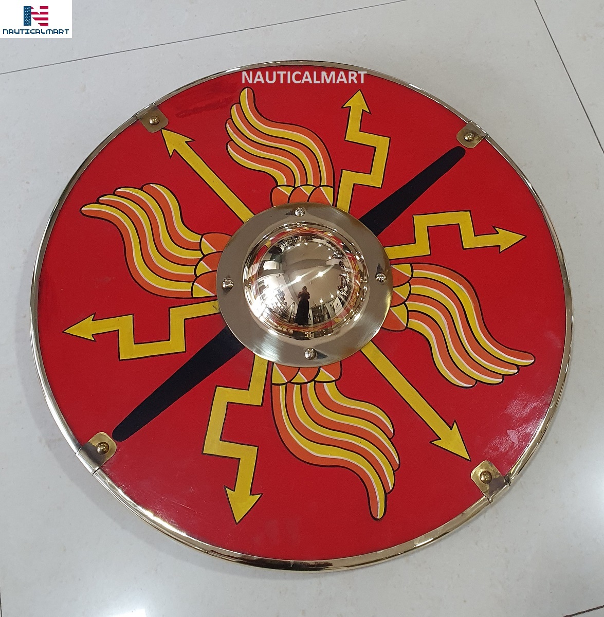 NauticalMart Wooden Round Viking Shield Legacy Battle Shield - Armor ...