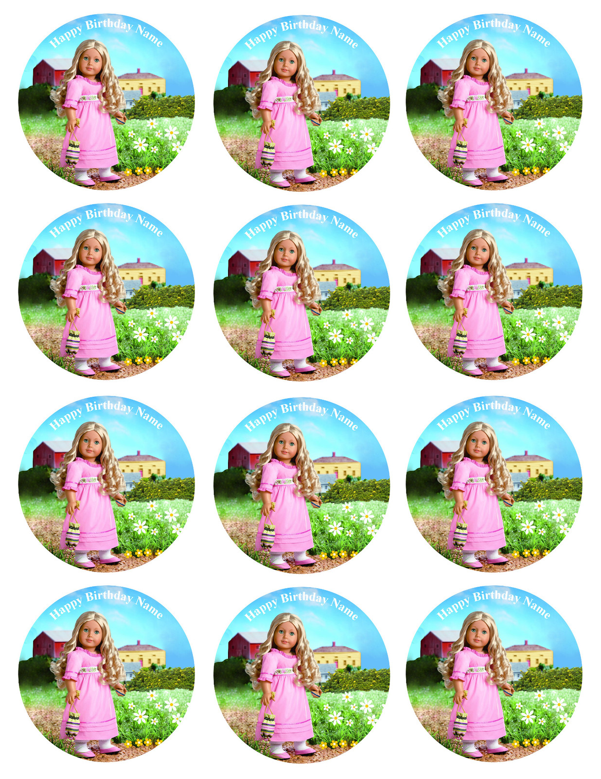 AMERICAN GIRL CAROLINE Edible cake topper image more sizes available ...