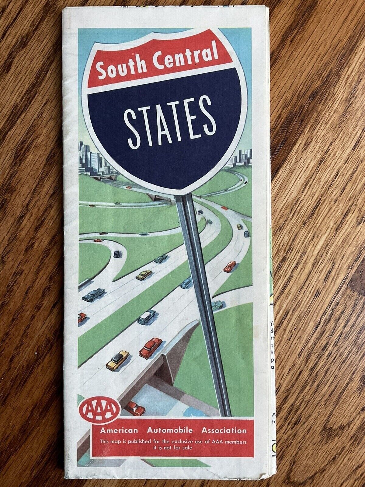Road Map of South Central States USA by AAA Travel 1958 Transportation ...