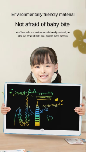 19-Inch Blue Multi-Color LCD Writing Board–Educational Doodle Pad ...