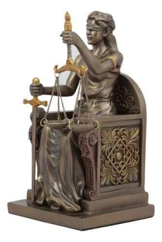 Seated Lady Justice Statue 8"Tall Greek Goddess La Justica Dike ...