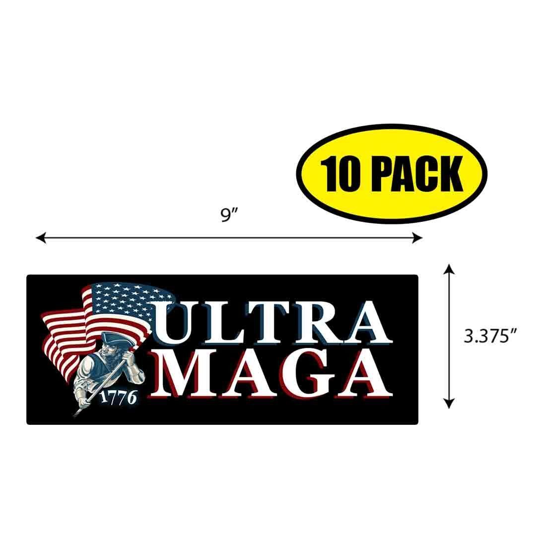 10 PACK 3.37"x 9" ULTRA MAGA 1776 Sticker Decal Political BS0462 ...