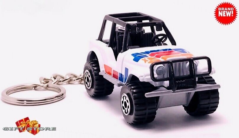 RARE KEYCHAIN WHITE JEEP WRANGLER WILLYS CJ5 AMC CJ CUSTOM LIFTED GREAT ...
