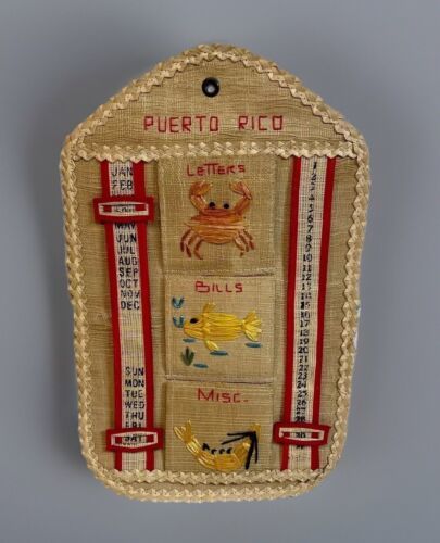 Rattan Perpetual Wall Calendar Crab Shrimp Theme Design Puerto Rico ...