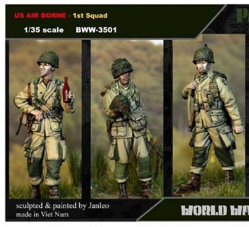 1/35 Resin Model Kit US Airborne Big Set (3 figures) WW2 Unpainted ...