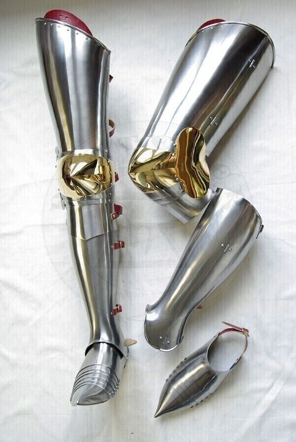 Medieval Steel Warrior Larp Leg Armor Full Set Knight Graves Armor ...