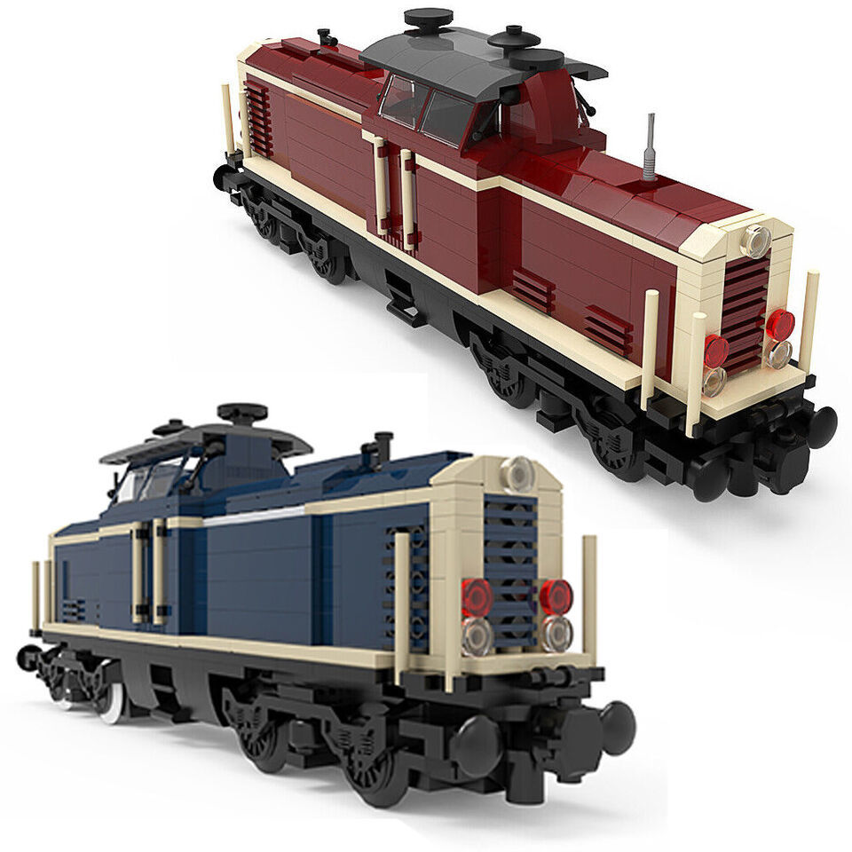 Train V100 German Cargo Locomotive Building Blocks Set Vehicle Models ...