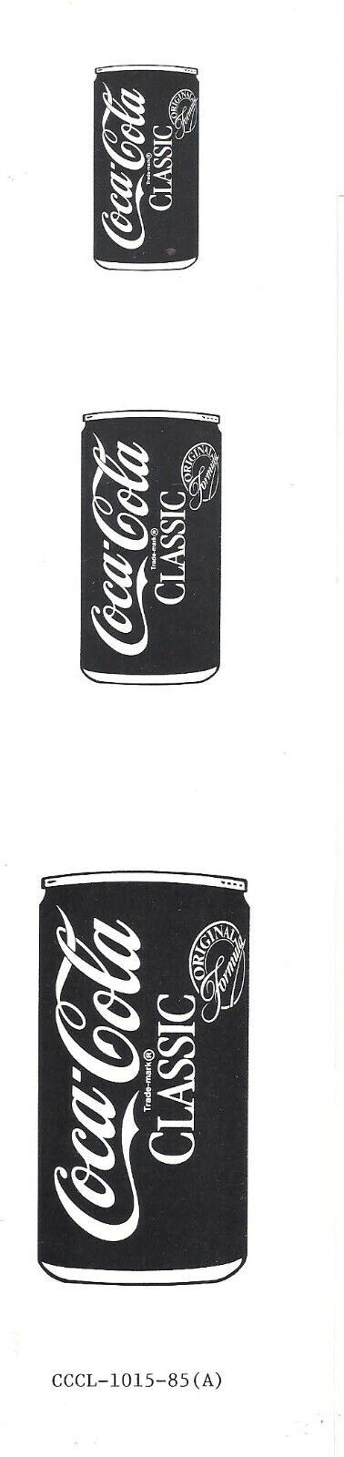 Coca Cola Classic Original Formula Cans Photo Sheet for Print Ads 3 ...