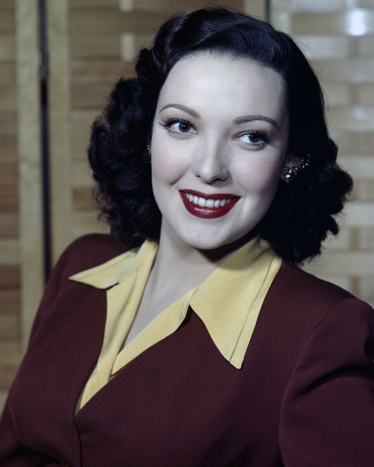 Linda Darnell 1940's smiling glamour portrait in purple jacket 24x30 ...