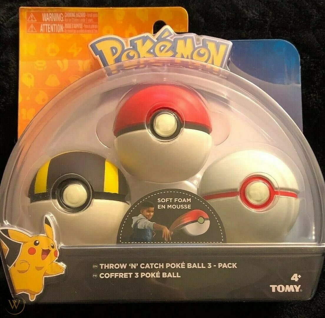 Pokemon Throw 'n' Catch Poke Ball 3-Pack - Action Figures