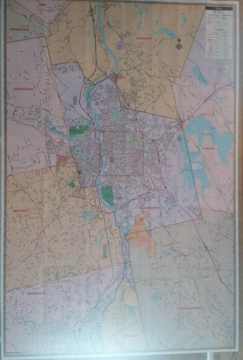 Greater Manchester NH Laminated Wall Map (K) - Maps & Atlases