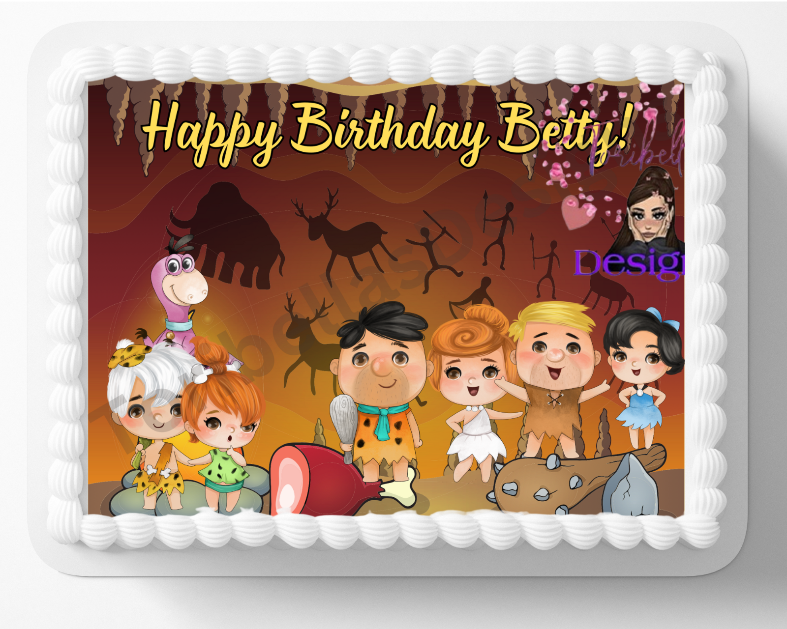 Classic TV Caveman Cartoon TV Show Edible Image Birthday Cake Topper ...
