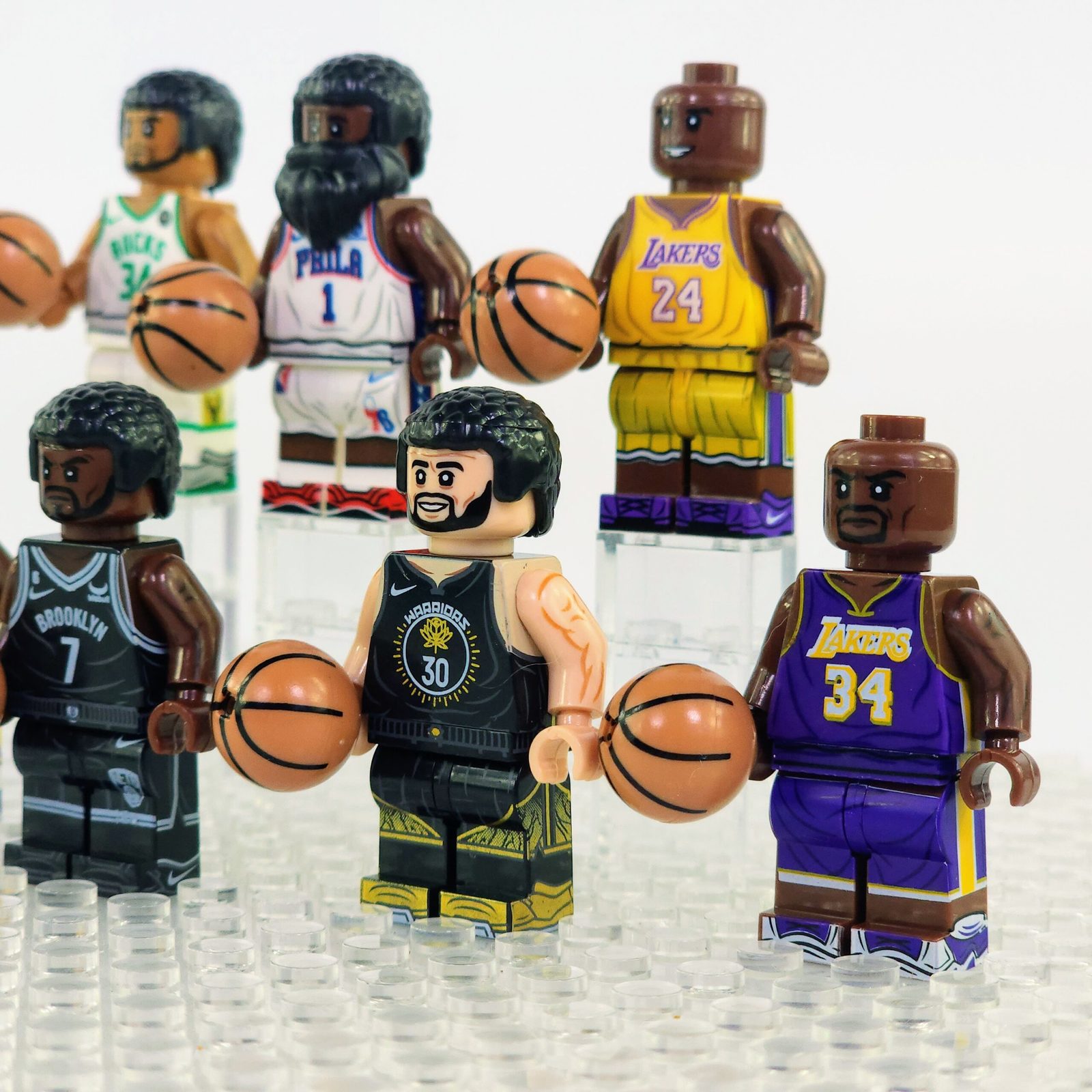 8pcs NBA Basketball Players Minifigures Set Kobe Curry Jordan Durant ...