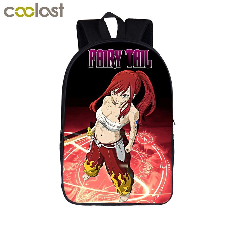 anime Fairy Tail backpack Natsu Dragneel / Erza Scarlet school bags for ...