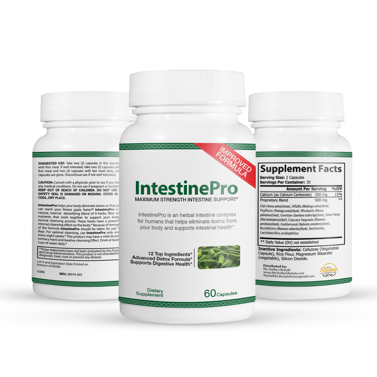 10 Pack IntestinePro, soporte intestinal de máxima fuerza-60 Cápsulas ...