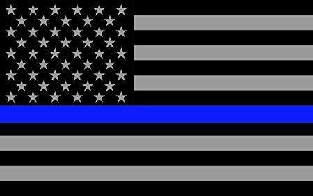 Thin Blue Line Subdued American Flag Full Color Printed Sticker by ...