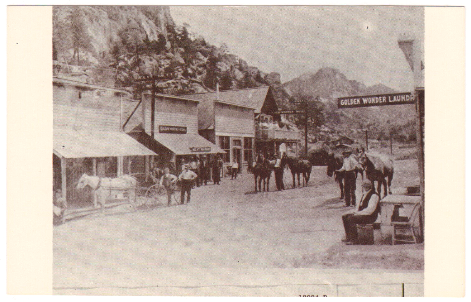 Vtg Postcard-Main Street-Turret CO-1897-Reproduction-Horses, Laundry ...