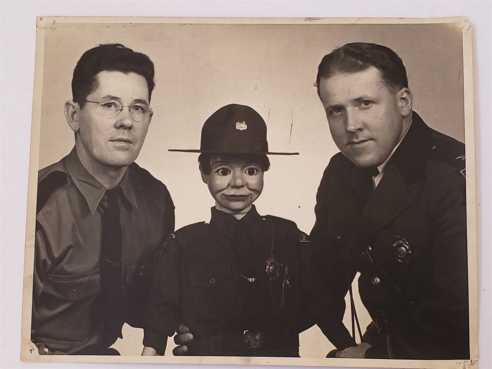 1930s antique WEST VIRGINIA STATE POLICE PHOTO charlie mccarthy dummy ...